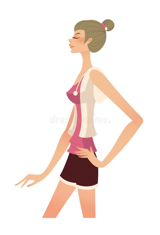 Side view of woman stock vector. Illustration of enjoyment - 30828414