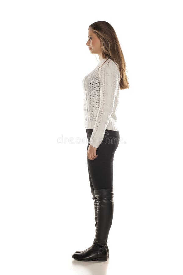 Side view of a woman stock photo. Image of woman, clothing - 94817480