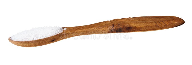 Side View of Wooden Salt Spoon with Rock Salt Stock Image - Image of ...