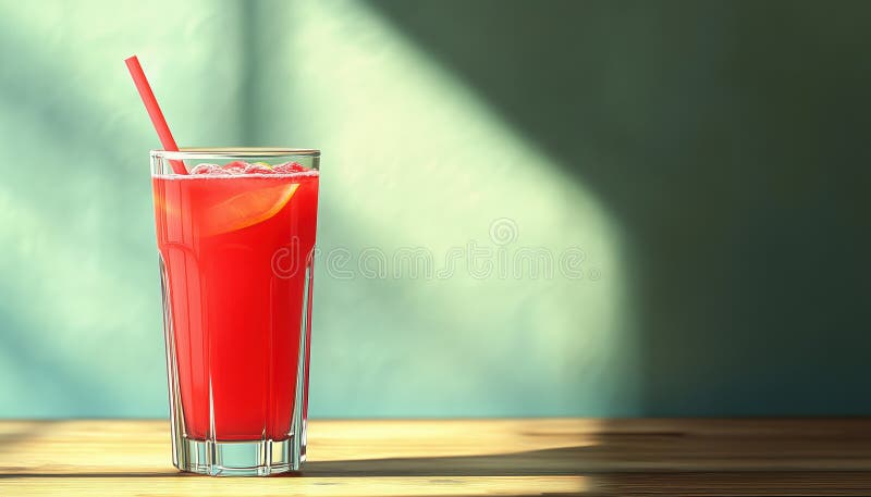 Side View of a Wooden Table with a Refreshing Raspberry Lemonade Served ...