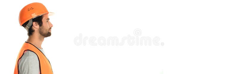 Side View of Workman in Helmet Stock Image - Image of professional ...