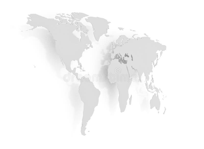 Side view of a world map stock illustration. Illustration of europe ...