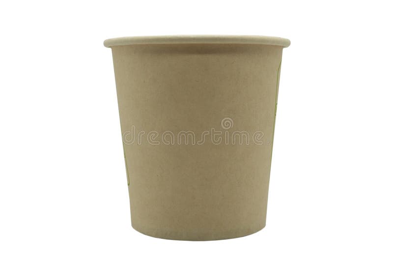 Side View Yellow Empty Disposable Paper Fast Food Cup Isolated on White ...