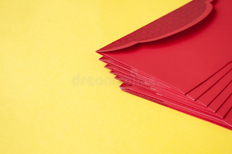 Side View of Yellow Envelopes on Yellow Cover with Customizable Space ...