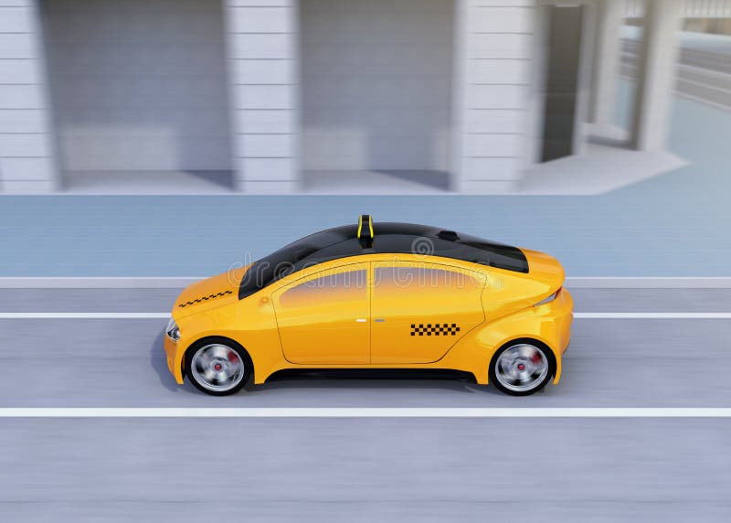 Top View of Yellow Taxi Isolated on White Background Stock Illustration ...