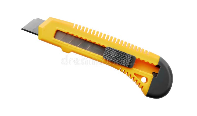 Side View of Yellow Utility Knife Stock Photo - Image of single, object ...