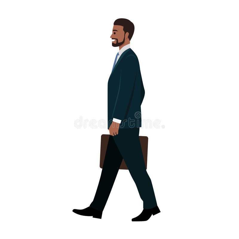 Side View of a Young Black Businessman Walking Forward Stock ... Side View of a Young Black Businessman Walking Forward Stock ...