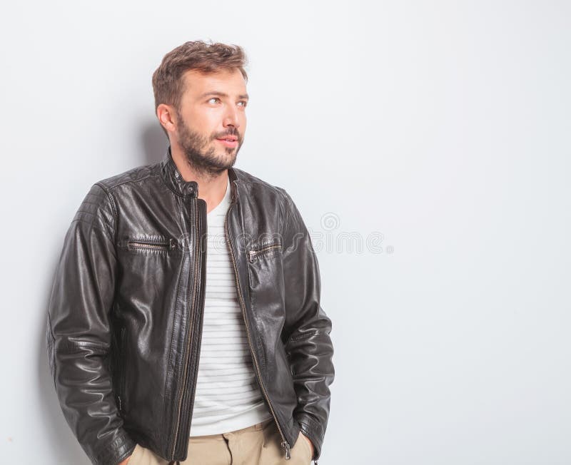 Side View of a Young Casual Man Looking Away Stock Image - Image of ...