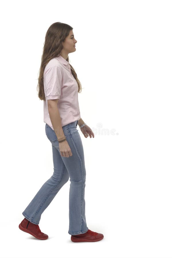 Cheerful Teen Girl Walking Side View Stock Photos - Free & Royalty-Free ...