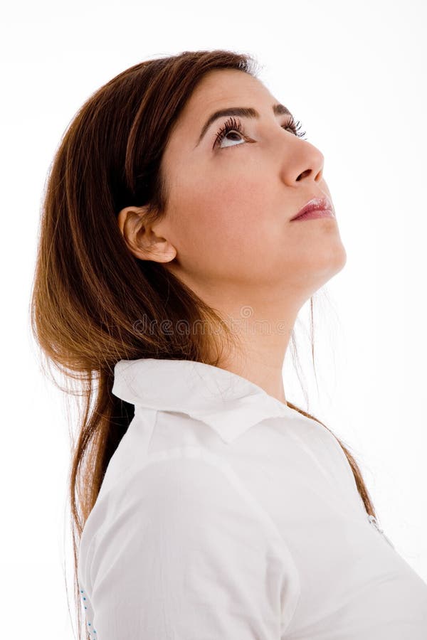 Side View of Young Professional Looking Up Stock Photo - Image of pose ... Side View of Young Professional Looking Up Stock Photo - Image of pose ...