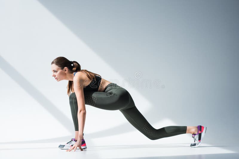 Side View of Young Sportswoman Stock Image - Image of person, girl ...