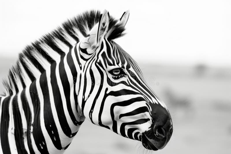Side View of a Zebra, Eye Gazing into the Distance Stock Photo - Image ...