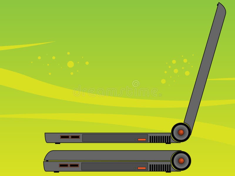 Side viewed laptop stock vector. Illustration of panoramic - 10214491