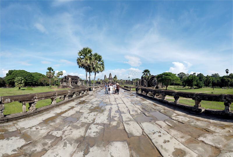 Side Walk in Front of Angkor Wat Stock Photo - Image of angkor, ancient ...