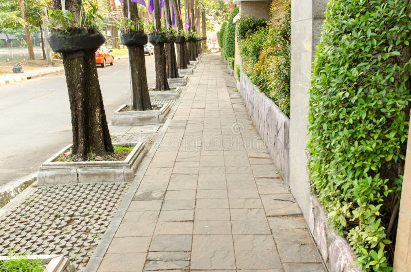 Side walk in the park stock photo. Image of landscape - 51169796