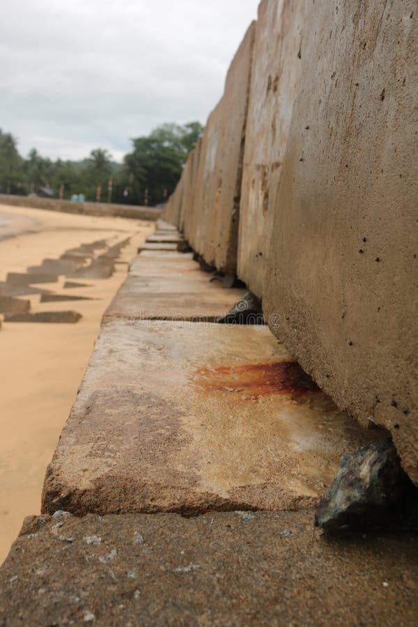 The Side of the Wall Made of Piles of Concrete Stock Image - Image of ...