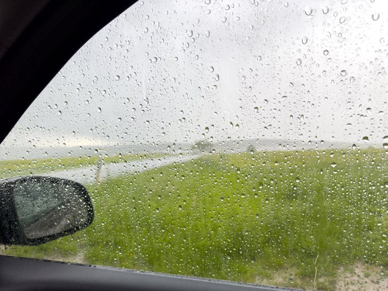 Side Window of a Car with Raindrops during a Storm Stock Photo - Image ...