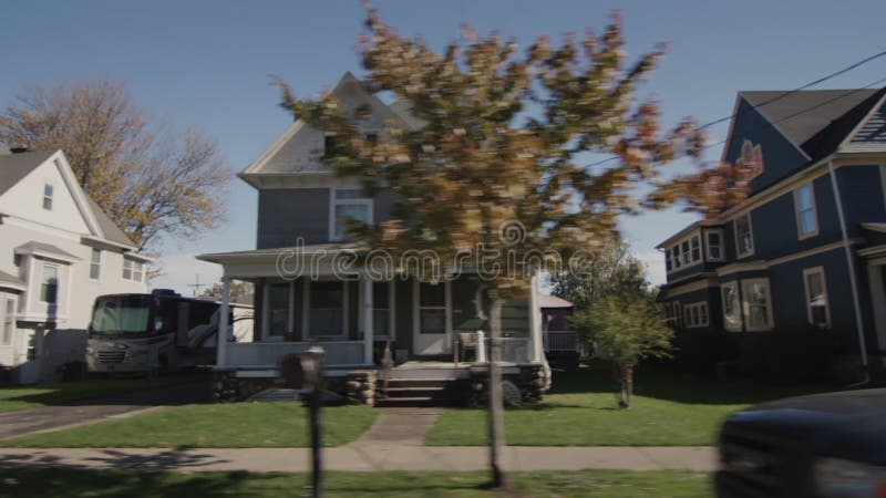 Side Window View of a Typical American Neighborhood Stock Video - Video ...