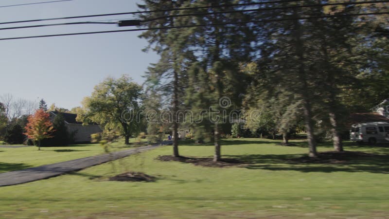 Side Window View of a Typical American Neighborhood Stock Video - Video ...