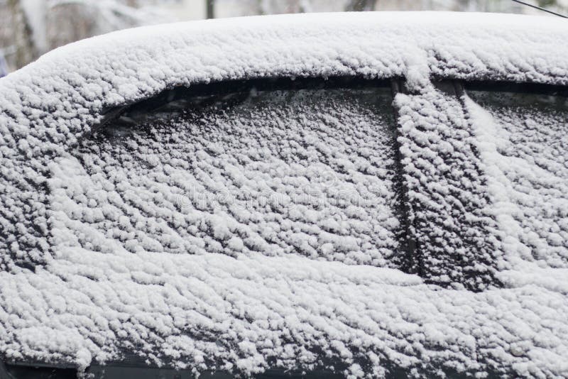 Side Windows of a Car in the Snow Close Up Stock Photo - Image of auto ...