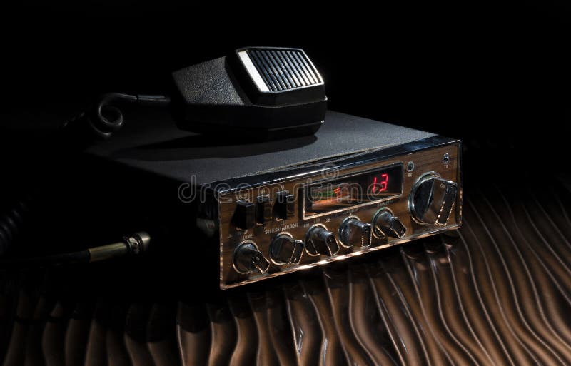Sideband CB Radio with Microphone Stock Photo - Image of brown, silver ...