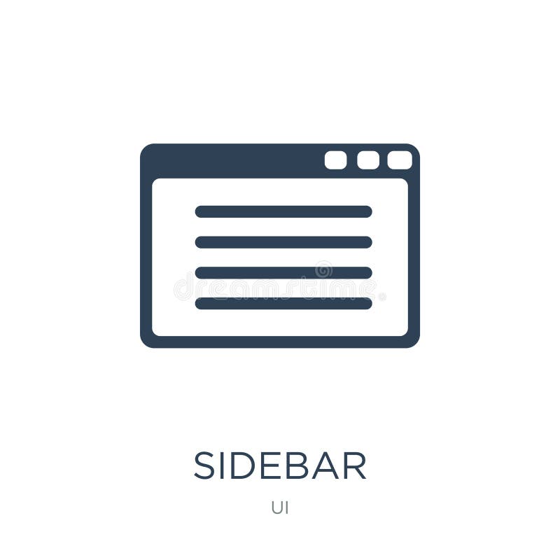 Sidebar Icon On White Background. Simple Element Illustration From UI ...