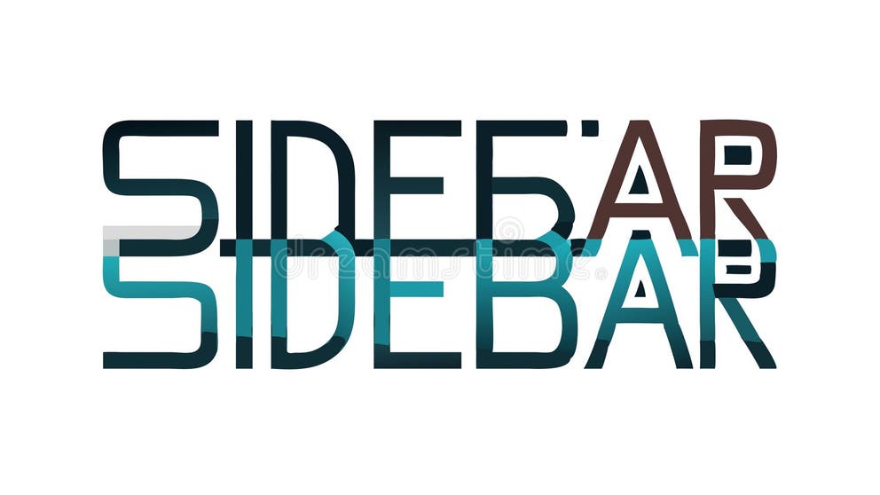 Sidebar Text Logo, Navigation and Interface Design, Vector Design ...
