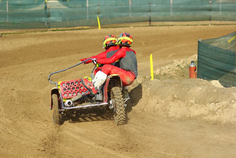 Sidecar Motocross Athletes on the Dirt Turn Editorial Image - Image of ...