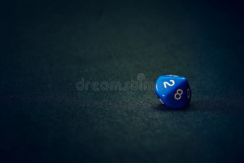10 Sided Blue Die for a Game on a Background Stock Photo - Image of ...
