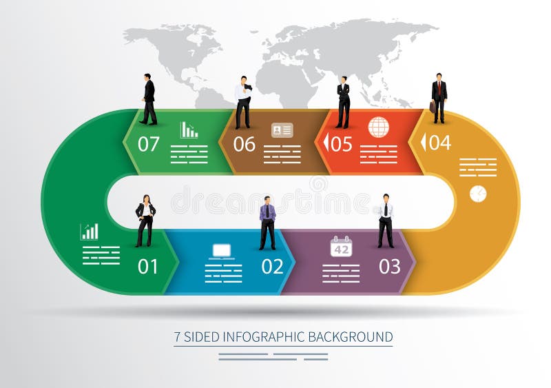 Seven Sided Presentation Template Stock Vector - Illustration of ...