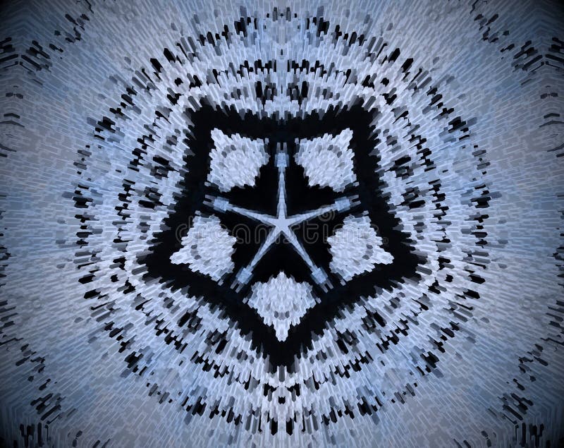 5 Sided Star Abstract Extruded Mandala Stock Illustration ...