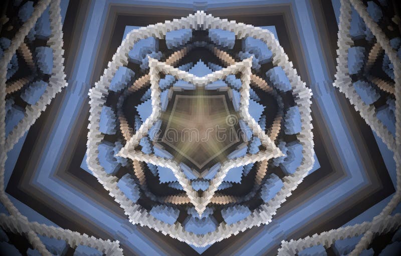 5 Sided Star Metal Structure Extruded Mandala Stock Illustration ...