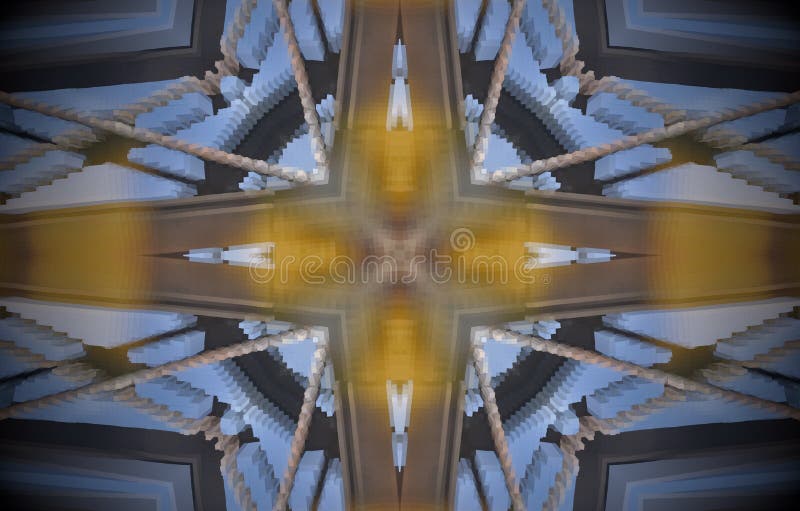 4 Sided Star Metal Structure Extruded Mandala Stock Illustration ...