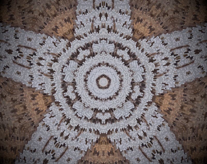 5 Sided Star Shape Extruded Mandala Stock Illustration - Illustration ...