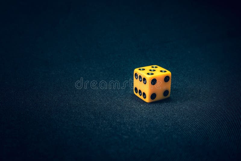6 Sided Yellow Die for a Game on Background Stock Image - Image of ...