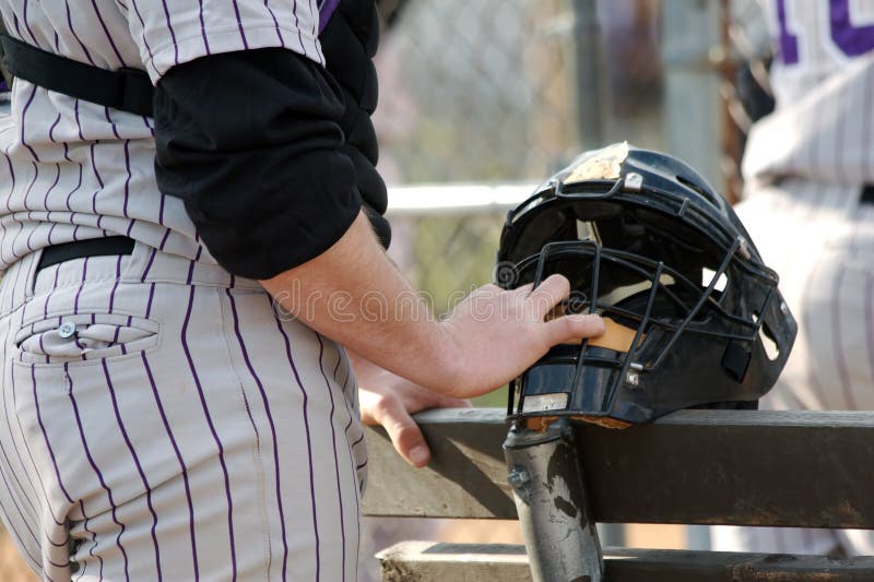 Female Football Player Sitting on Sideline Stock Photo - Image of woman ...