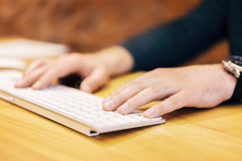 Sideview of Businessman Hands Using Keypad Stock Photo - Image of ...