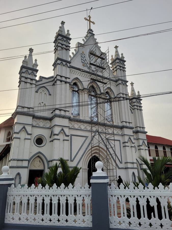 Sideview of a Church with Sky in the Background with Clouds Stock Photo ...