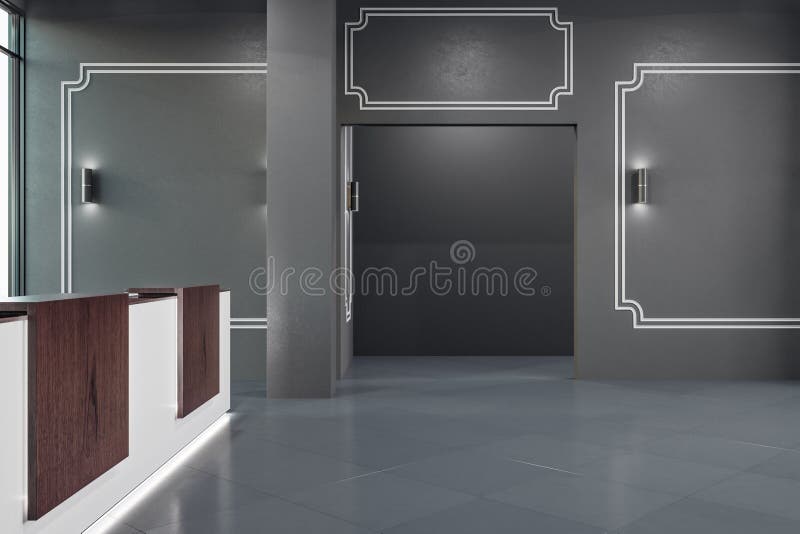 Sideview of Contemporary Reception Stock Illustration - Illustration of ...