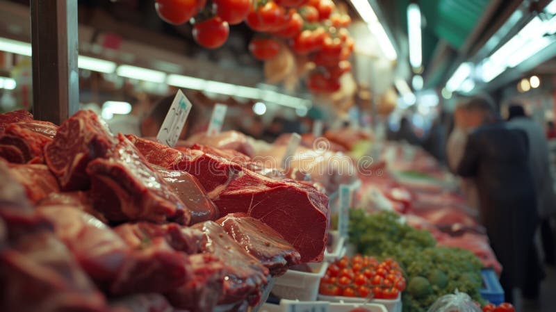 Sideview Stylish Butcher Shop Its Fridge Counter Meat Stock Photos ...