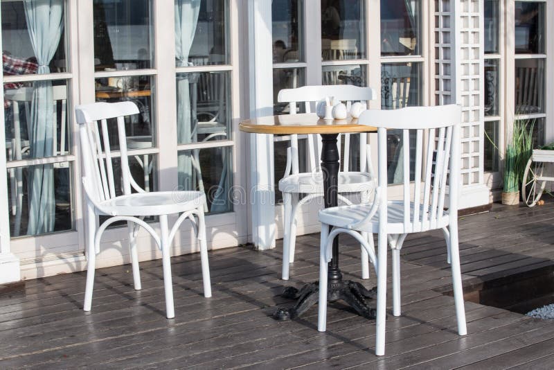 Sidewalk Cafe Lit by the Sun Stock Image - Image of city, safety: 229869515