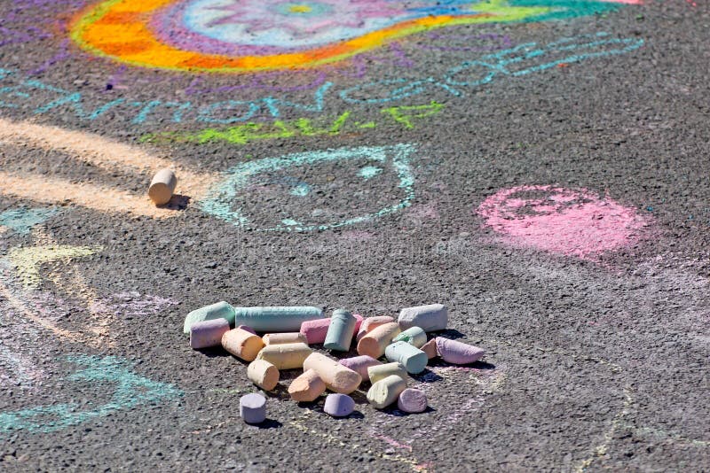 Sidewalk Chalk and Art stock image. Image of patterns - 24469315