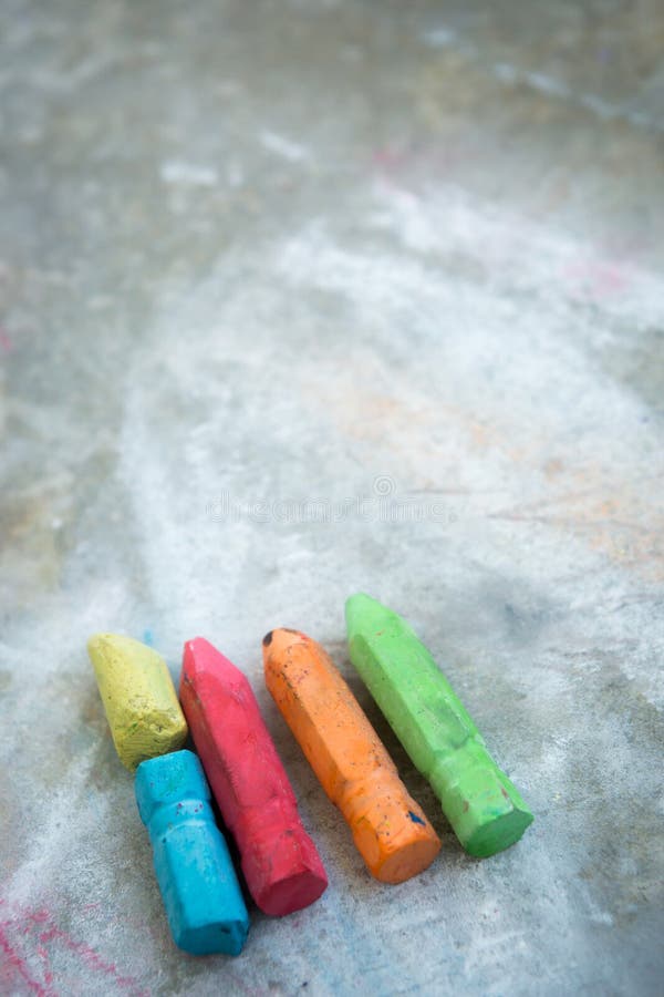 Sidewalk Chalk on Concrete Texture Stock Photo - Image of summer ...