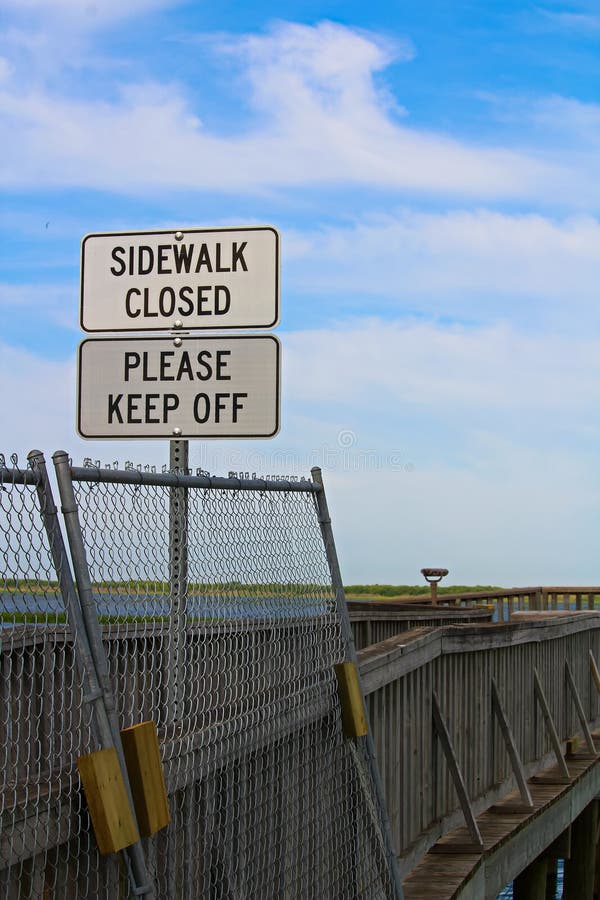 Sidewalk Closed, Please Keep Off Signs Closing a Sidewalk Stock Photo ...