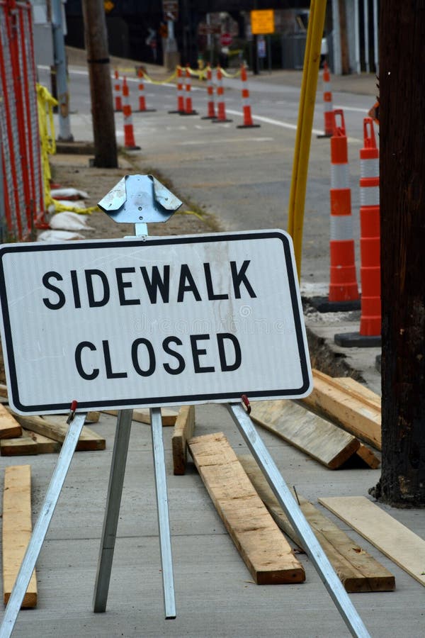 Sidewalk closed stock photo. Image of safety, notice - 99843504