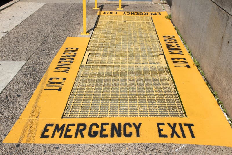 Sidewalk emergency exit stock image. Image of united - 197805059