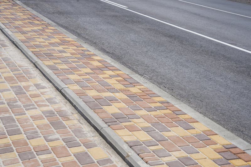 Sidewalk and road stock image. Image of perspective, city - 97071819