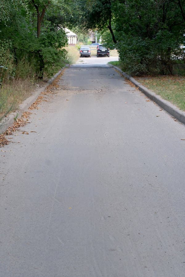Sidewalk Path Inside Urban Buildings Stock Photo - Image of street ...