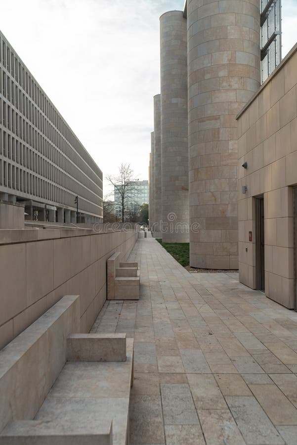 Sidewalk Paved with Granite Tiles in an Urban Environment Stock Photo ...