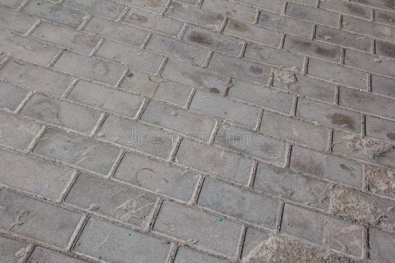 The Sidewalk is Paved with Square Decorative Tiles Stock Image - Image ...